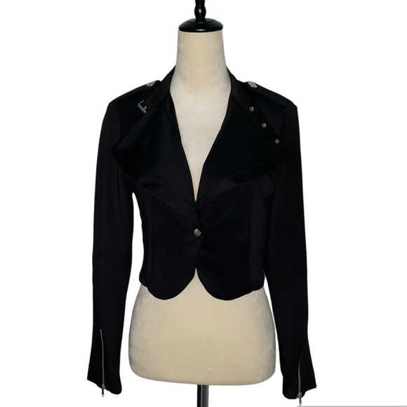BONGO | Jackets & Coats | Bongo Adelyn Womens Cropped Black Moto Jacket ...